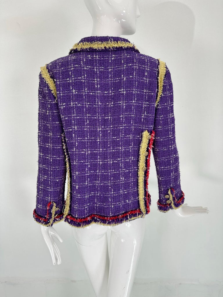 Chanel Spring 2006P Look 16 Purple Red Black Yellow Tweed Jacket 40 For ...