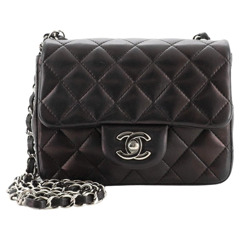 Chanel Square Classic Single Flap Bag Quilted Lambskin Mini For Sale at ...