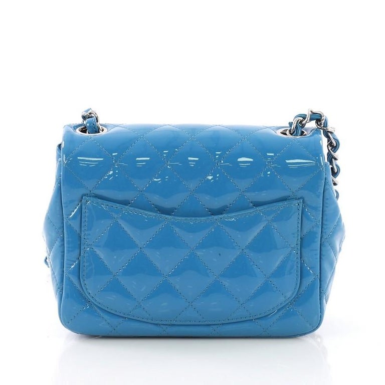 Chanel Square Classic Single Flap Bag Quilted Patent Mini at 1stDibs