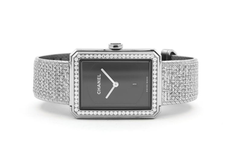 Chanel Stainless Steel Boyfriend Tweed Watch Medium with Diamonds H5318 ...
