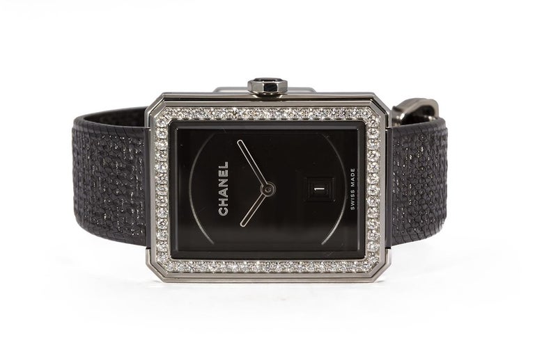 Chanel Stainless Steel Boyfriend Tweed Watch Medium with Diamonds H5318 ...