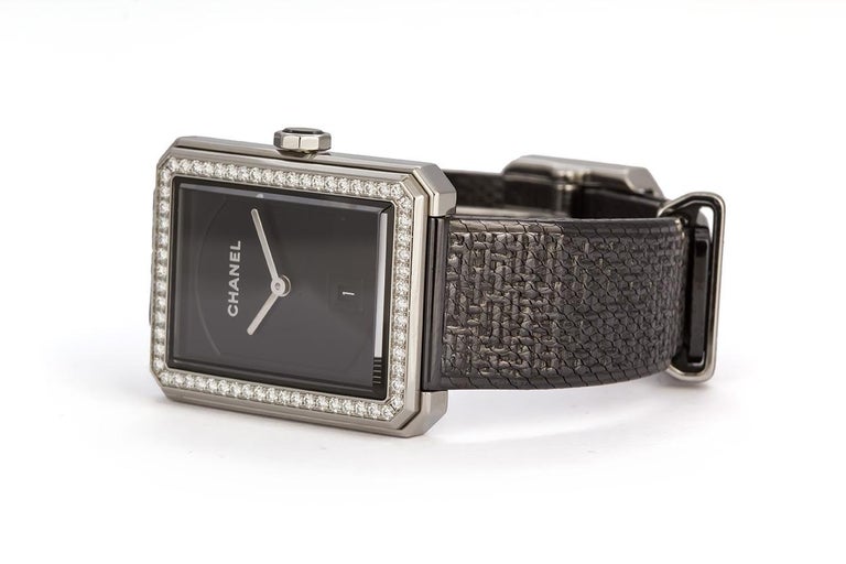 Chanel Stainless Steel Boyfriend Tweed Watch Medium with Diamonds H5318 ...