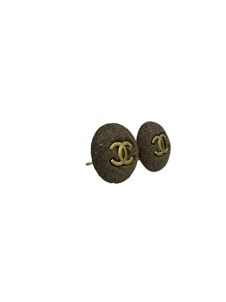 Chanel Stone Clip Earrings For Sale at 1stDibs
