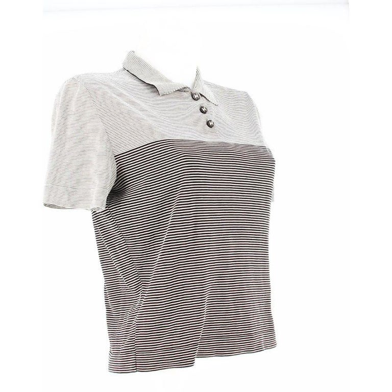 Chanel Stripes Polo Tshirt in Size S For Sale at 1stDibs