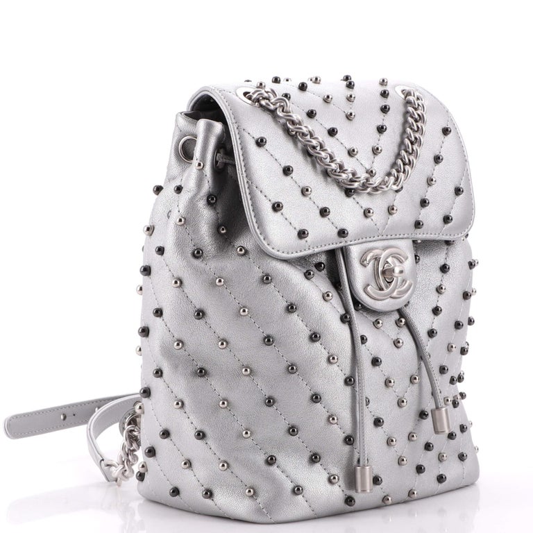Chanel Stud Wars Backpack Studded Chevron Calfskin For Sale at 1stDibs