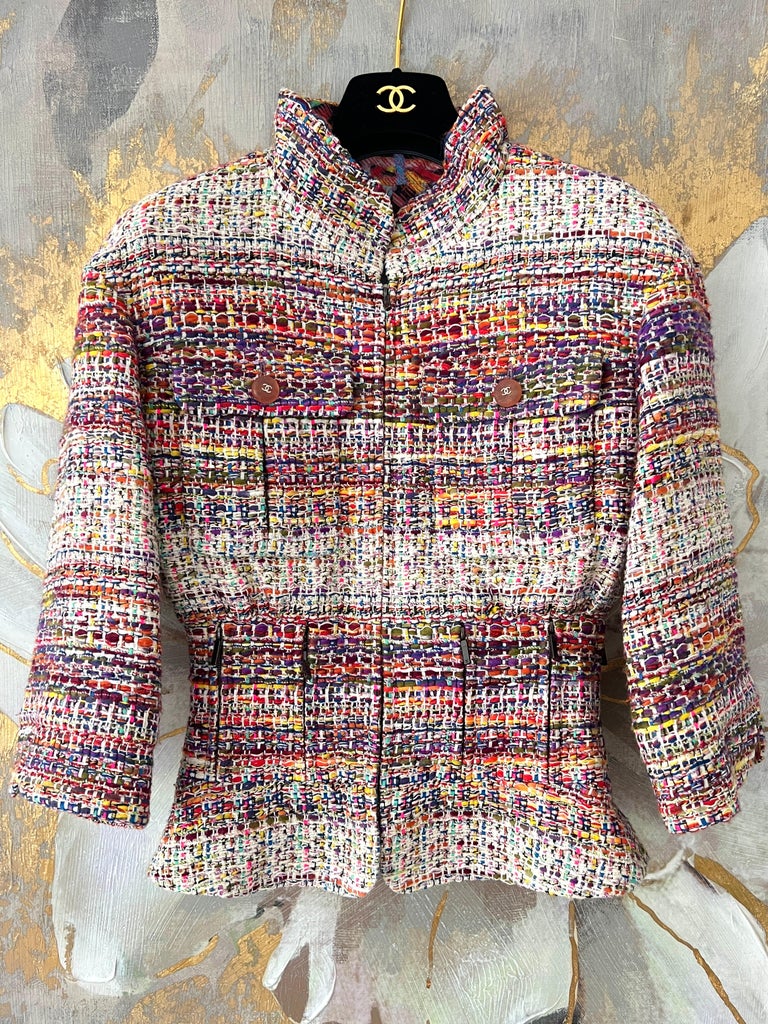 Chanel Supermarket Ribbon Tweed Jacket For Sale at 1stDibs