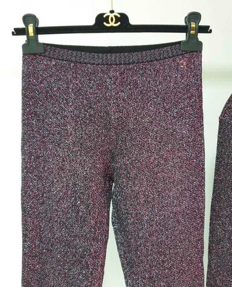 Chanel Supermarket Runway Purple Metallic Viscose Pant Suit at 1stDibs
