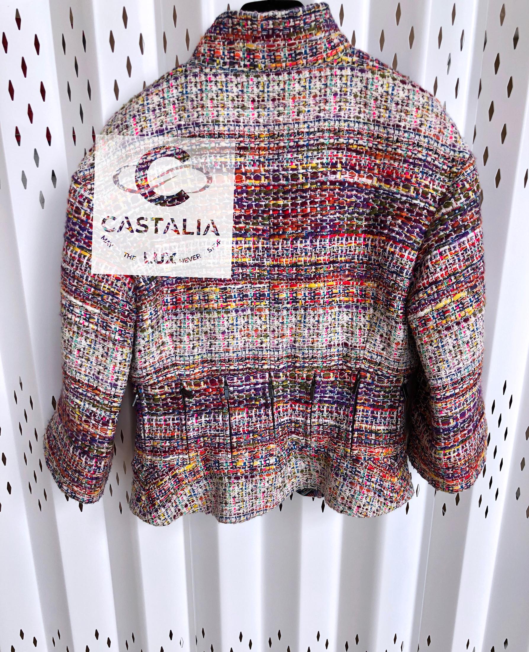 Chanel Supermarket Tweed Jacket with Multi Zipper Accents 36 FR For ...