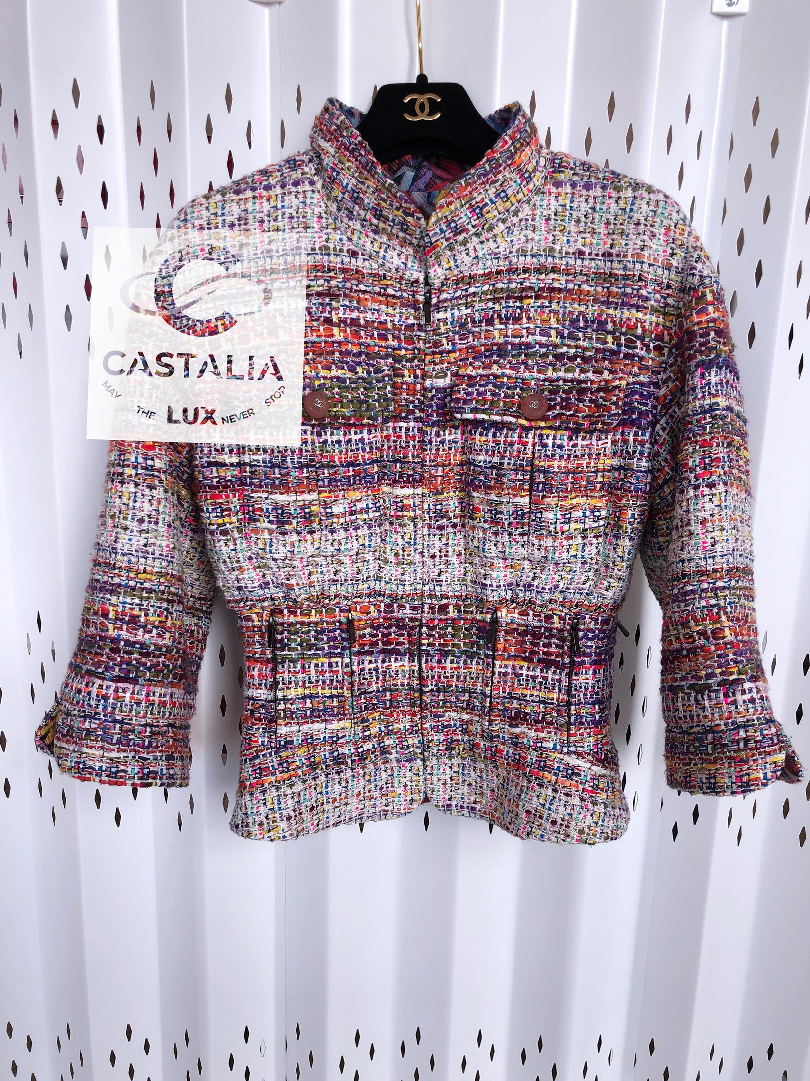 Chanel Supermarket Tweed Jacket with Multi Zipper Accents 36 FR For ...