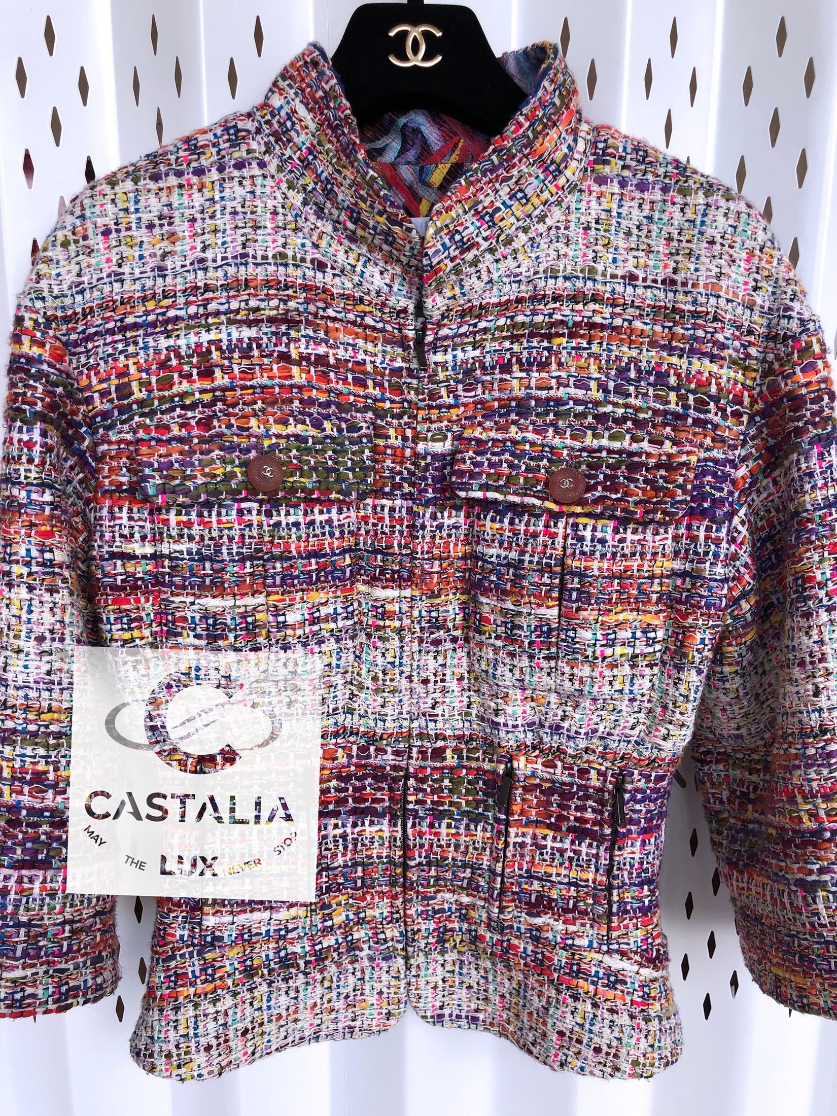 Chanel Supermarket Tweed Jacket with Multi Zipper Accents 36 FR For ...