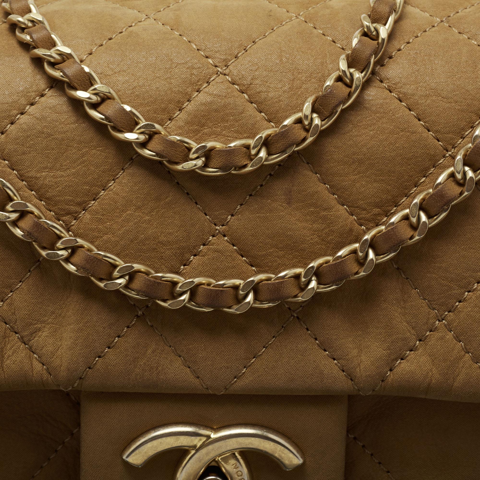 Chanel Tan Quilted Leather Chic Quilt Flap Bag at 1stDibs