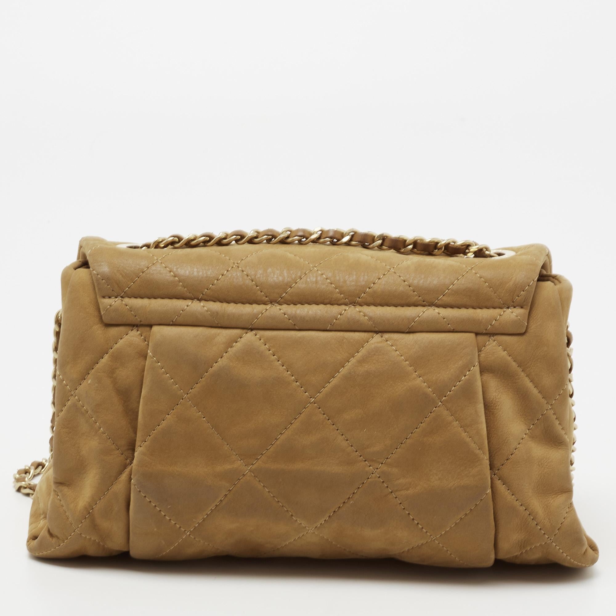 Chanel Tan Quilted Leather Chic Quilt Flap Bag at 1stDibs