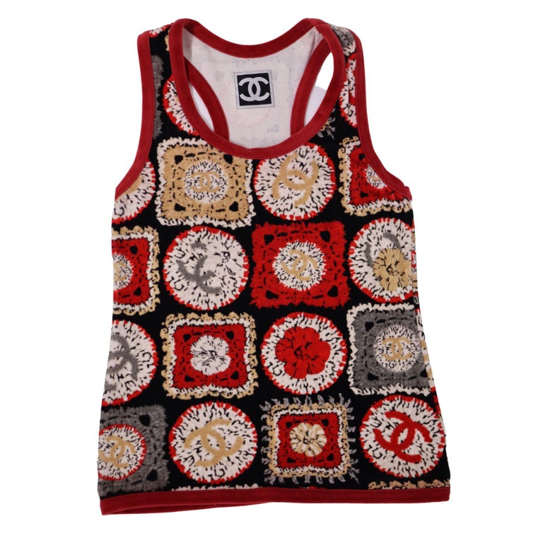 Chanel Terry Cloth Twin Set- Size 40/42 For Sale at 1stDibs