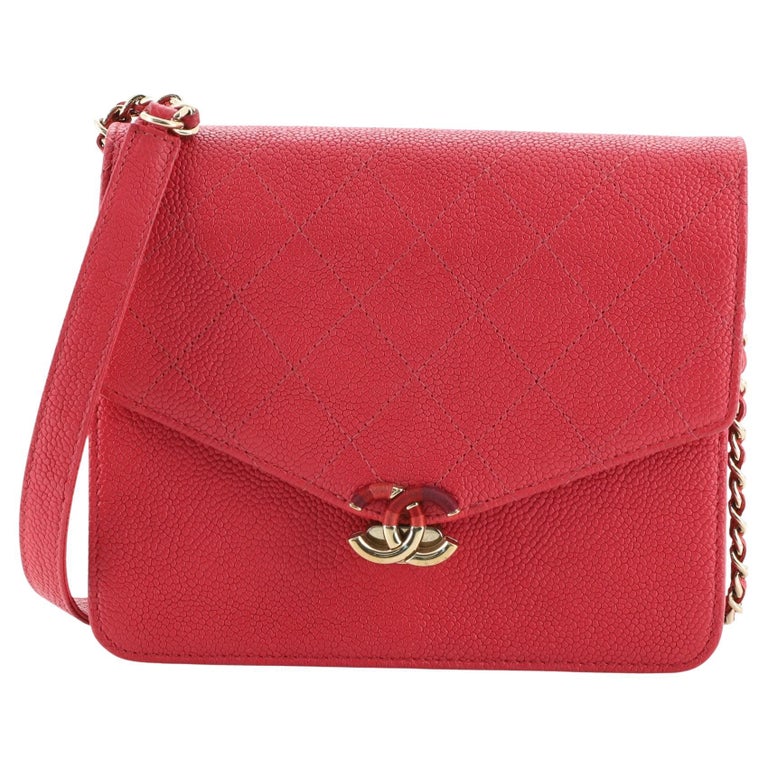 Chanel Thread Around Square Wallet on Chain Quilted Caviar at 1stDibs
