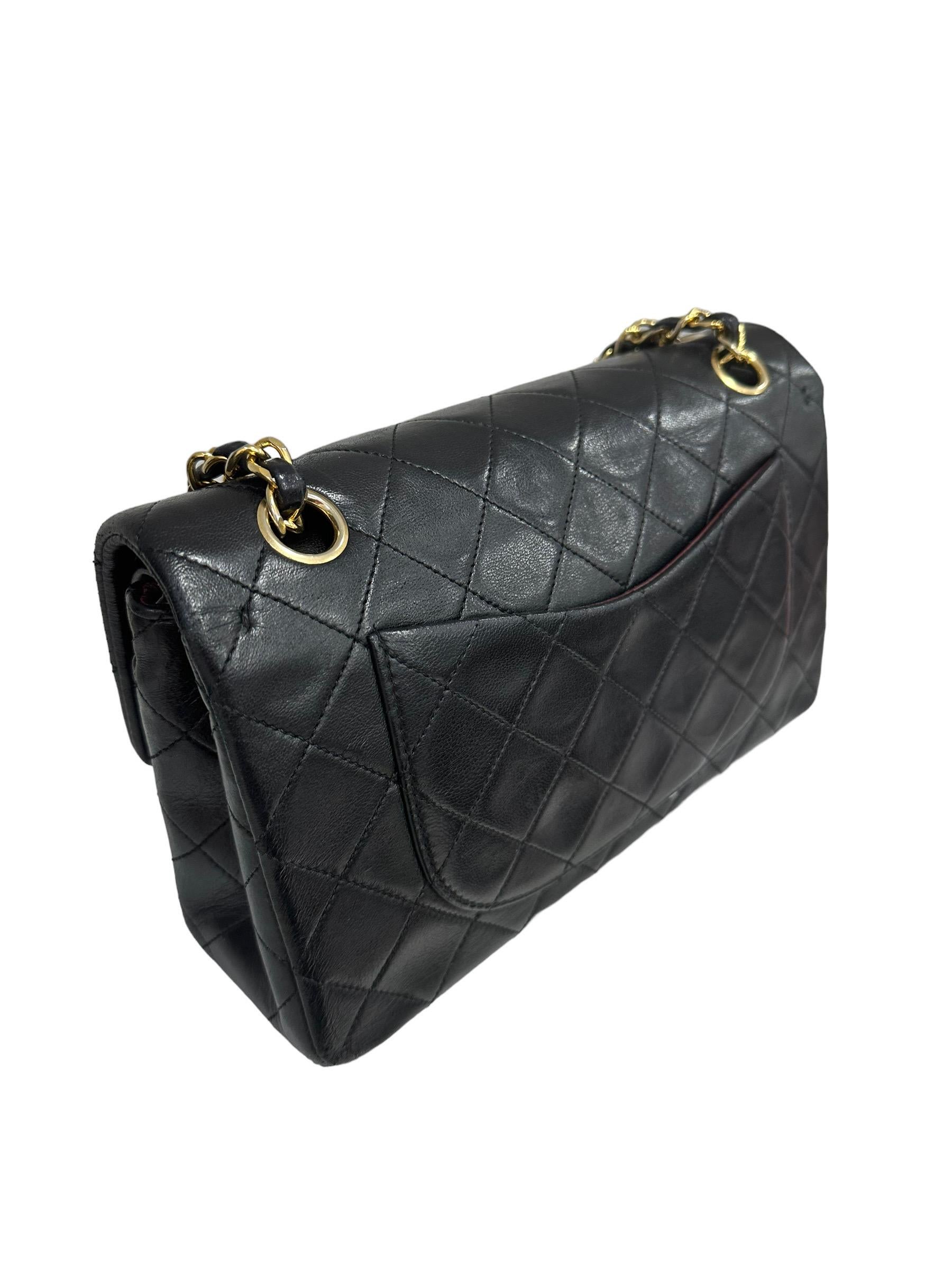 Chanel Timeless 23 Pelle Nera 1990 For Sale at 1stDibs