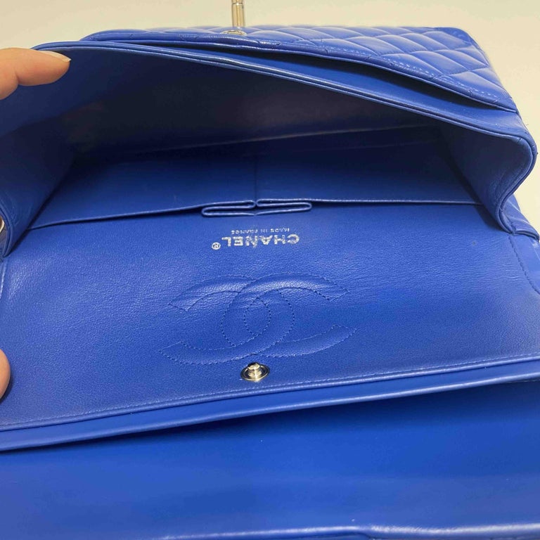 CHANEL Timeless Bag in Blue Lambskin For Sale at 1stDibs