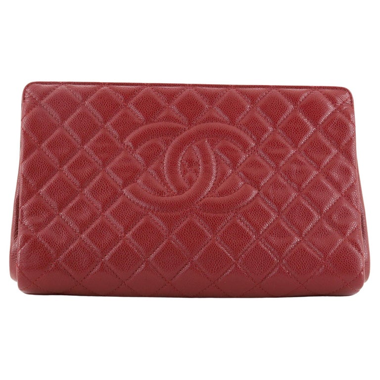 Chanel Timeless CC Clutch Quilted Caviar Large For Sale at 1stDibs
