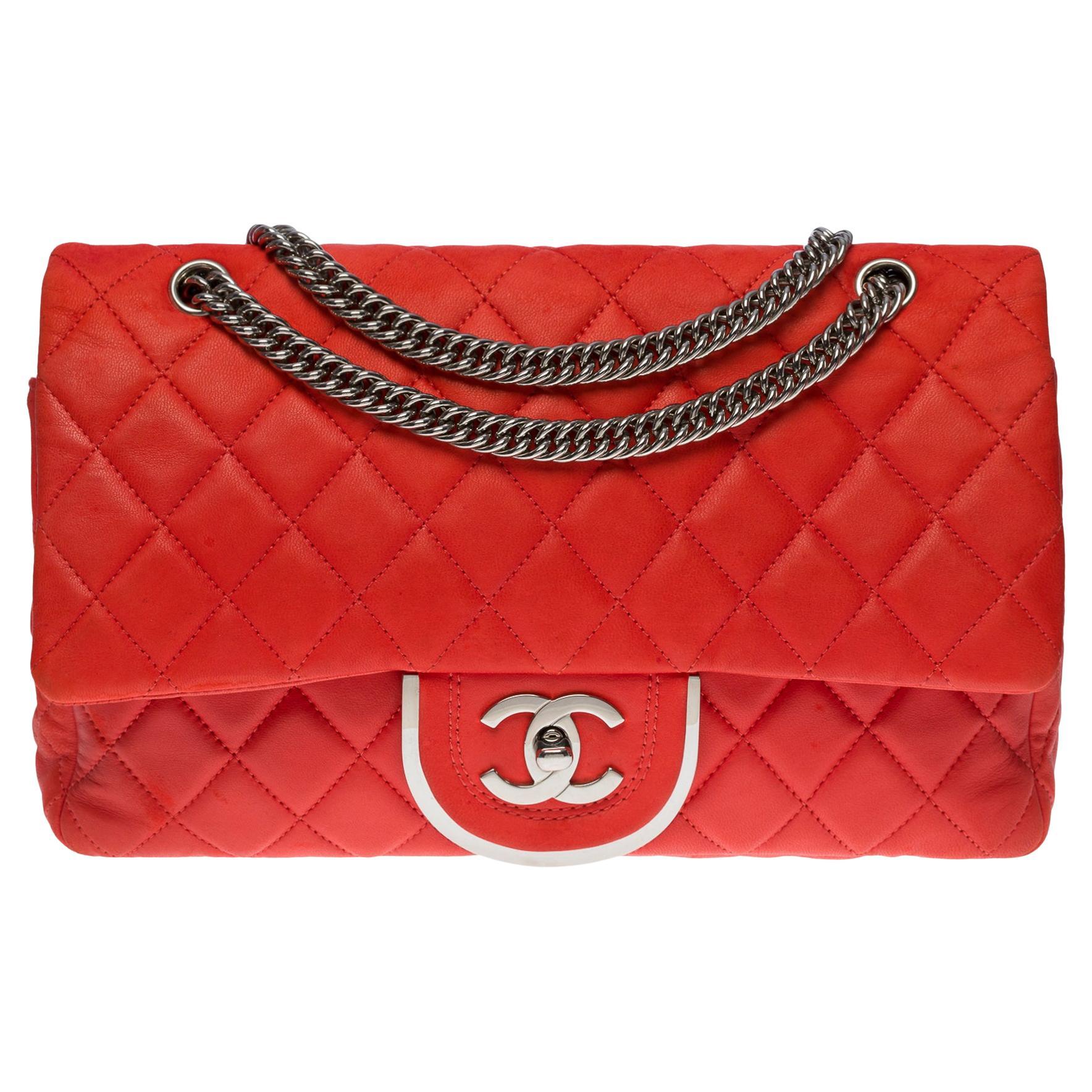 Chanel Vintage Red Quilted Lambskin Small Classic Double Flap Bag at ...