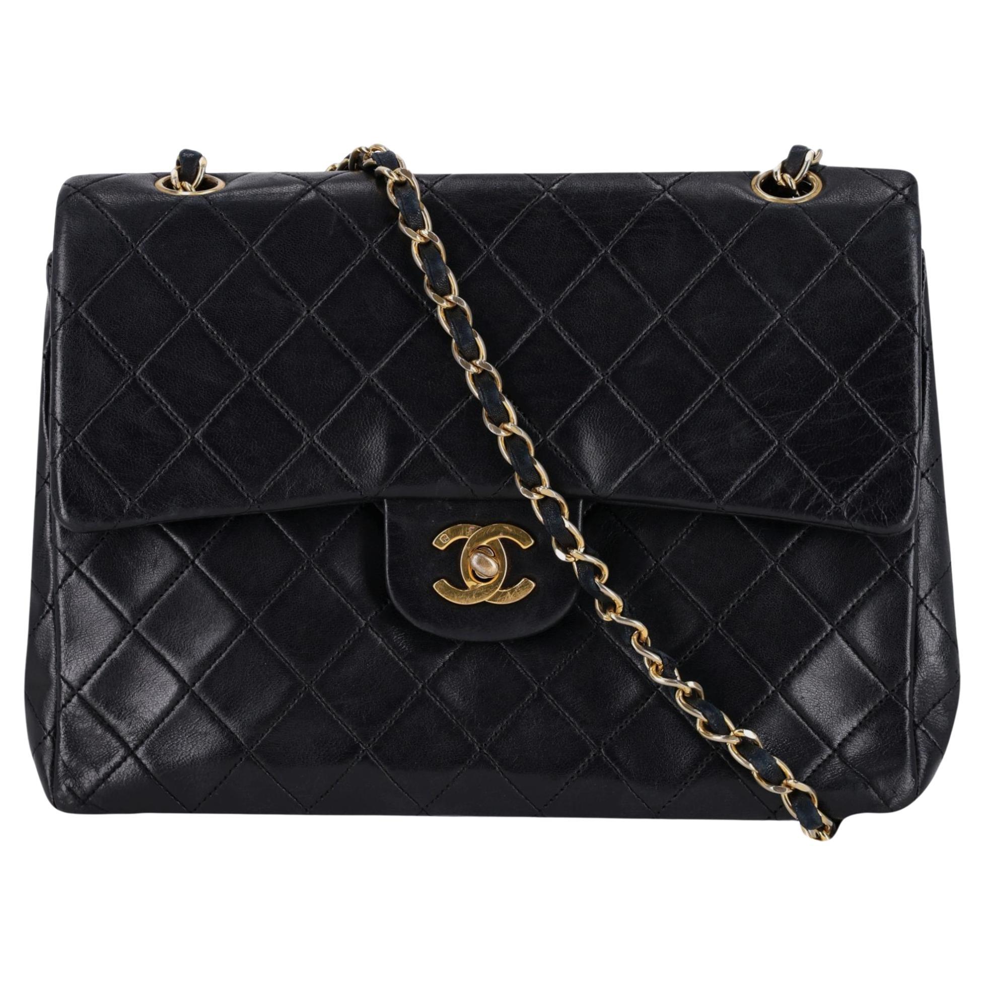 Chanel Timeless Double Flap Vintage Leather Bag For Sale at 1stDibs
