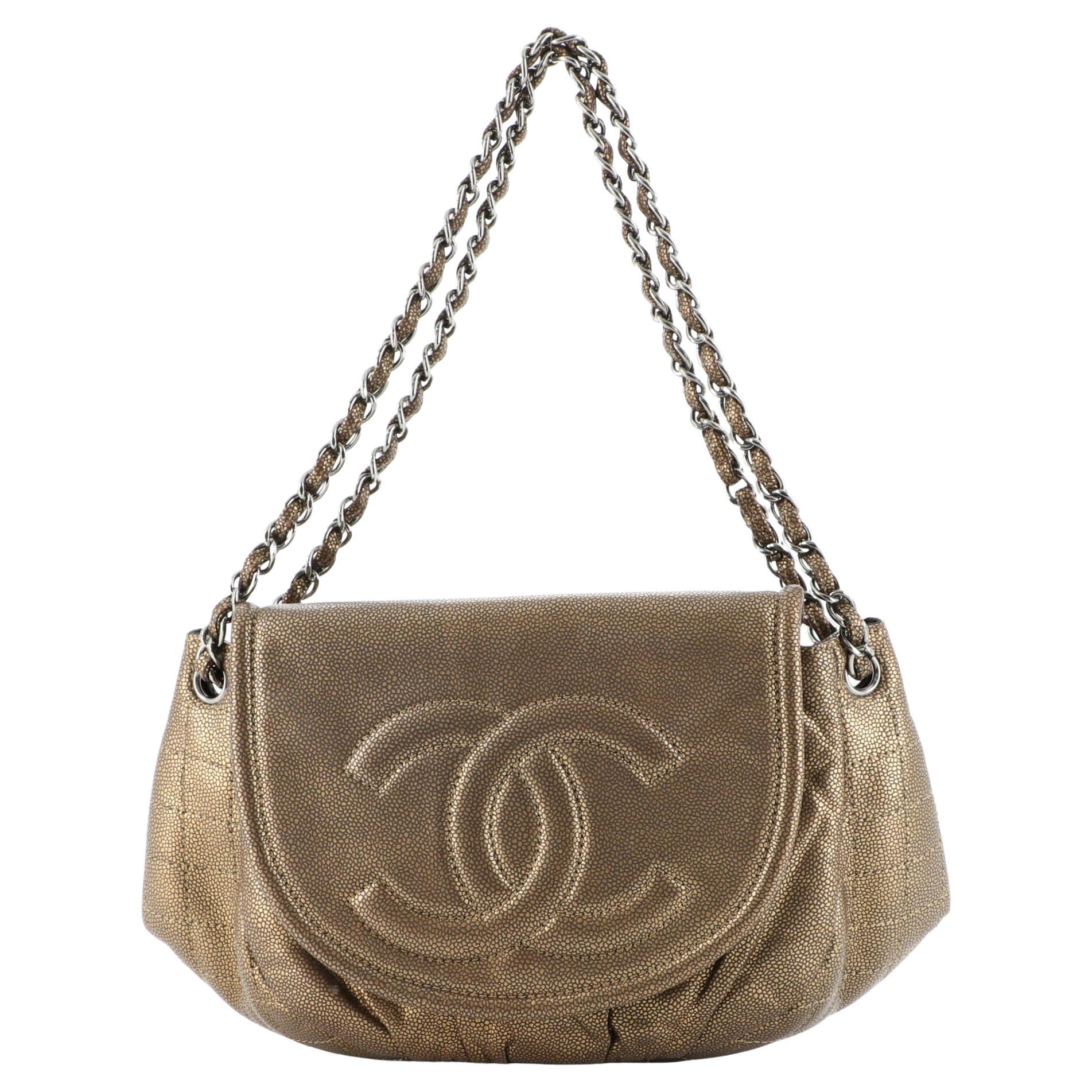 Chanel Timeless Half Moon Flap Bag Caviar Large at 1stDibs