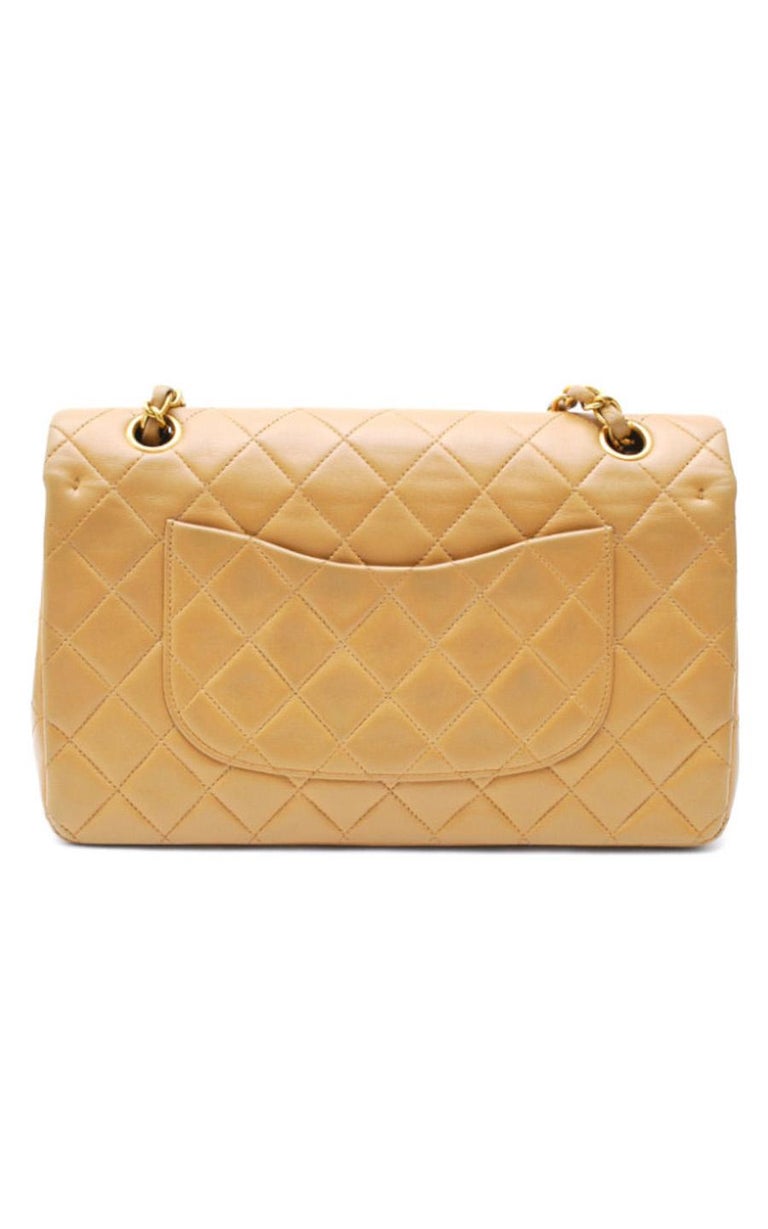 Chanel Timeless handbag in dark beige quilted leather Gold Chain at 1stDibs