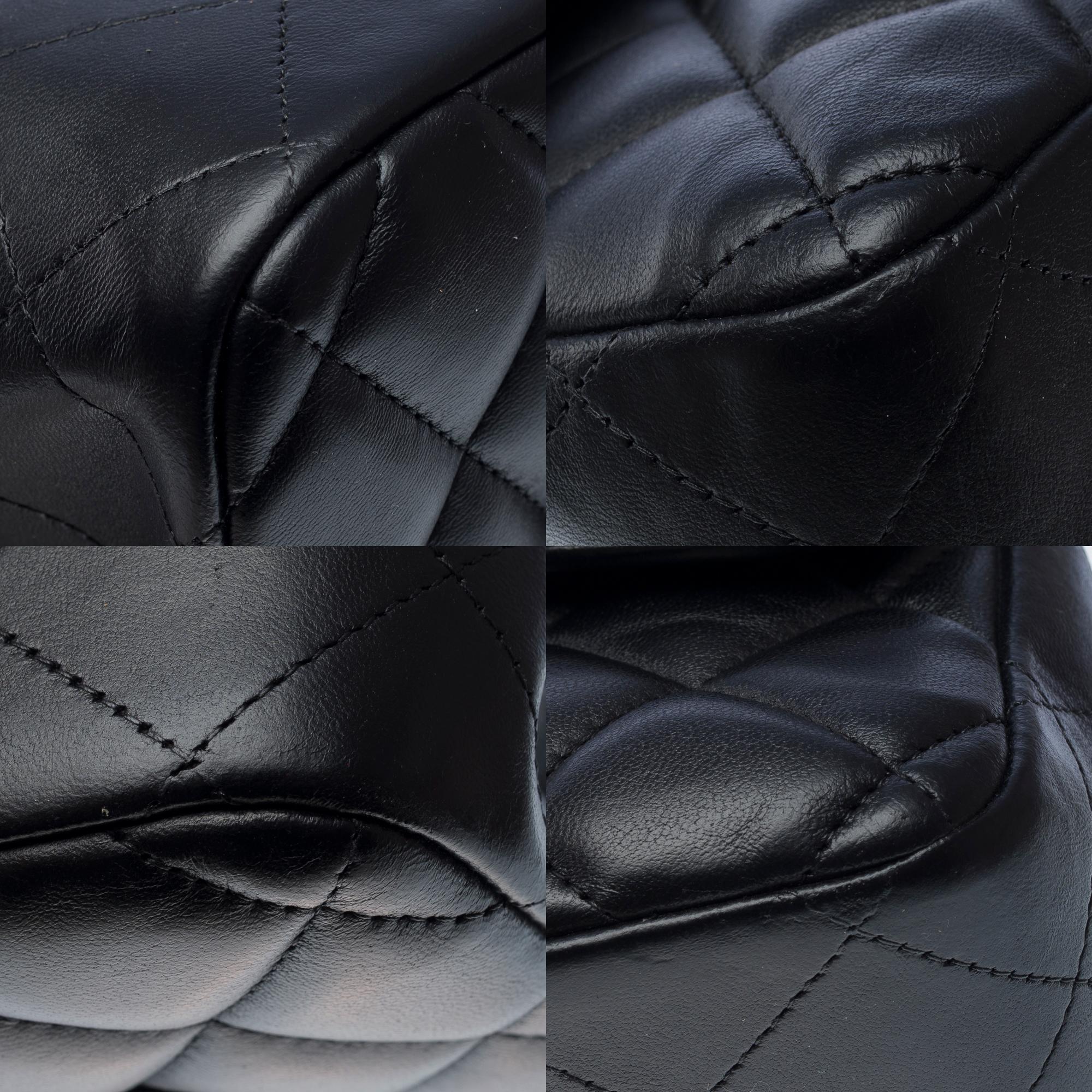 Chanel Timeless Jumbo double flap shoulder bag in Quilted Black ...
