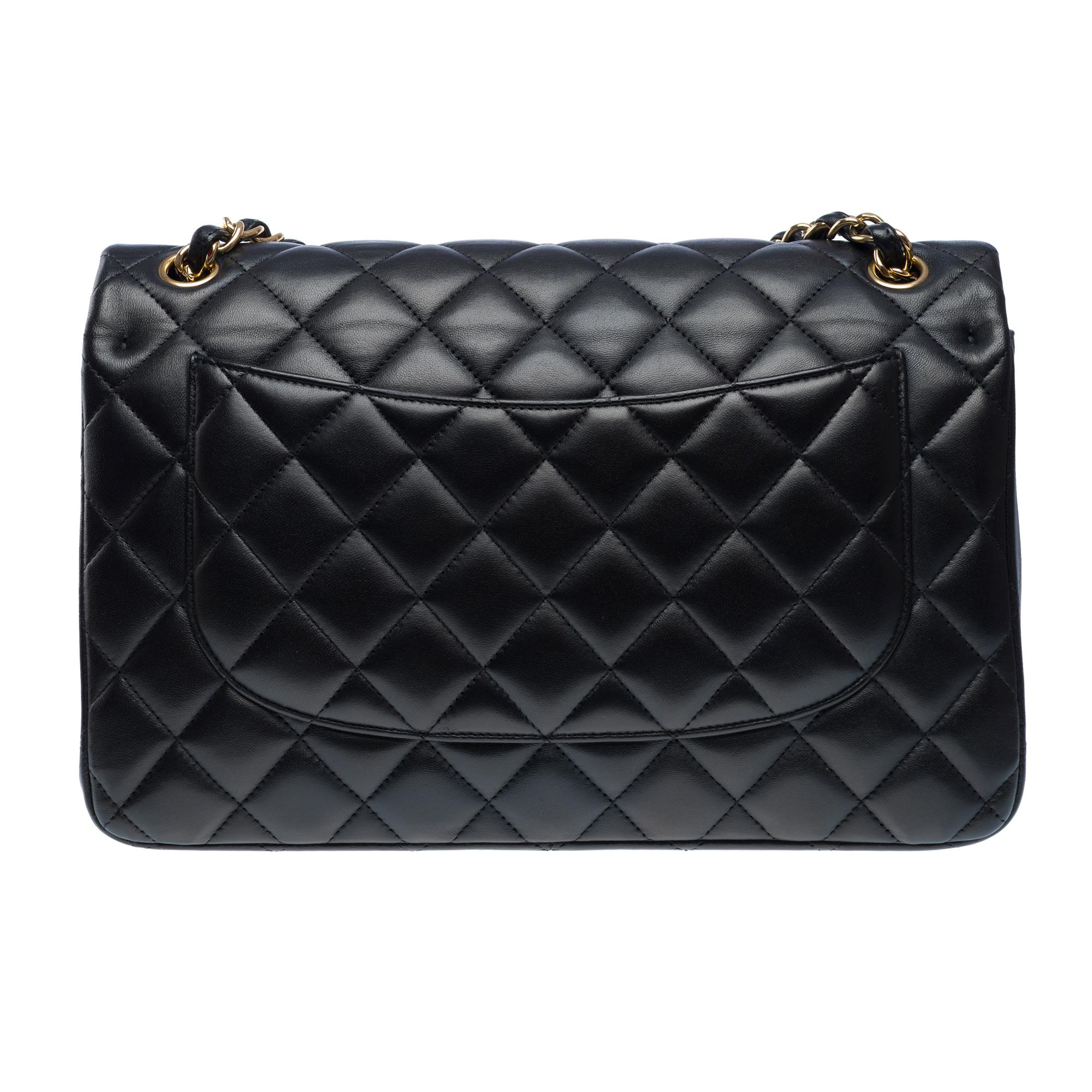 Chanel Timeless Jumbo double flap shoulder bag in Quilted Black ...