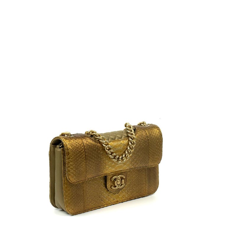 CHANEL Timeless Shoulder bag in Gold Exotic leathers at 1stDibs