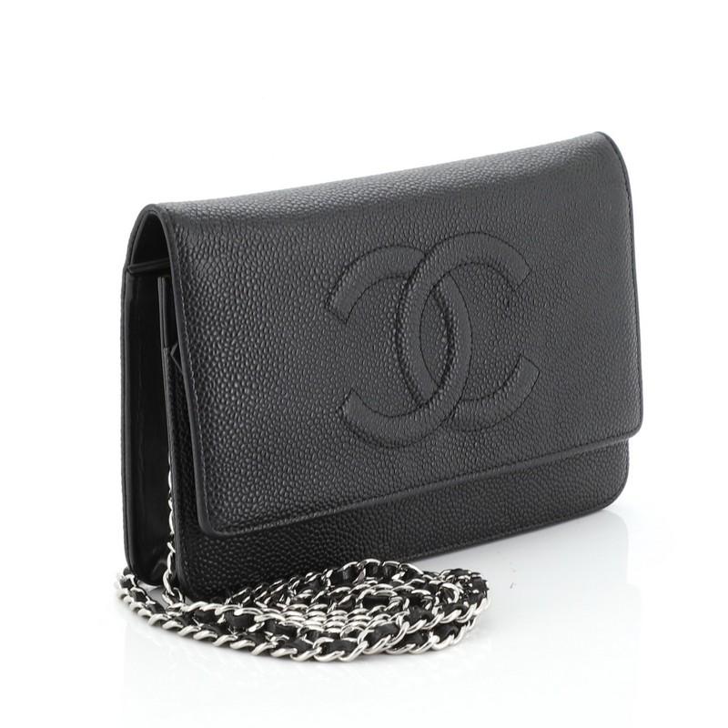 Chanel Timeless Wallet On Chain Caviar at 1stDibs