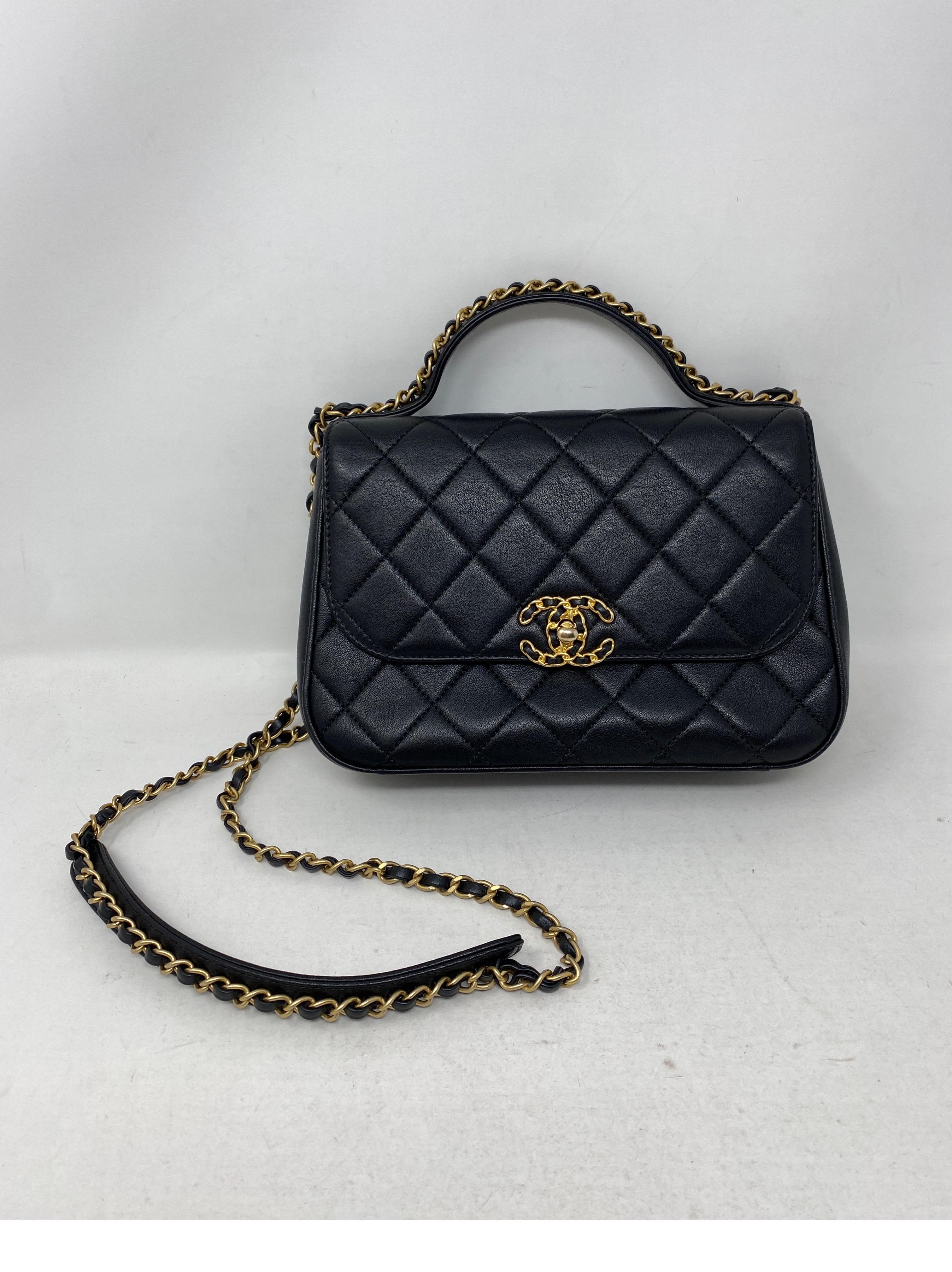 Chanel Top Handle Black Chain Bag at 1stDibs | black chain chanel bag ...