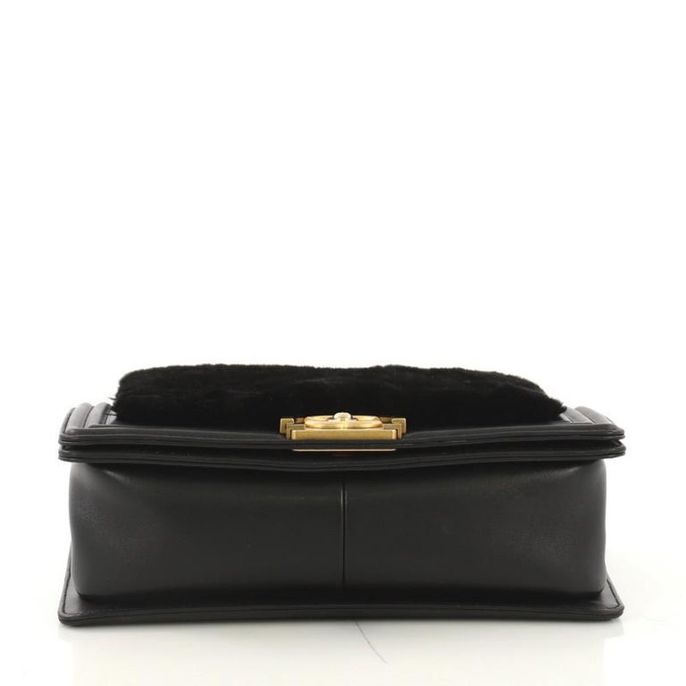 Chanel Top Handle Boy Flap Bag Fur Old Medium at 1stDibs | chanel top ...