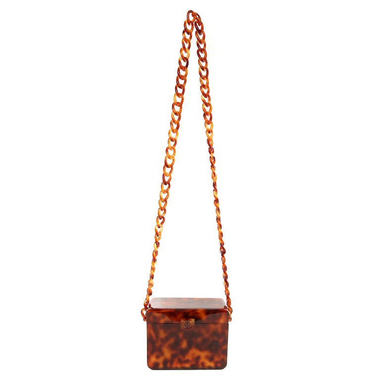 Chanel Tortoise Pattern Resin Chain Bag at 1stDibs | chanel tortoise ...