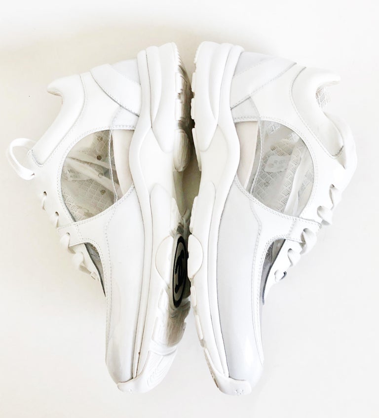 Chanel Transparent White PVC Trainers Sneakers Size 38 at 1stDibs ...