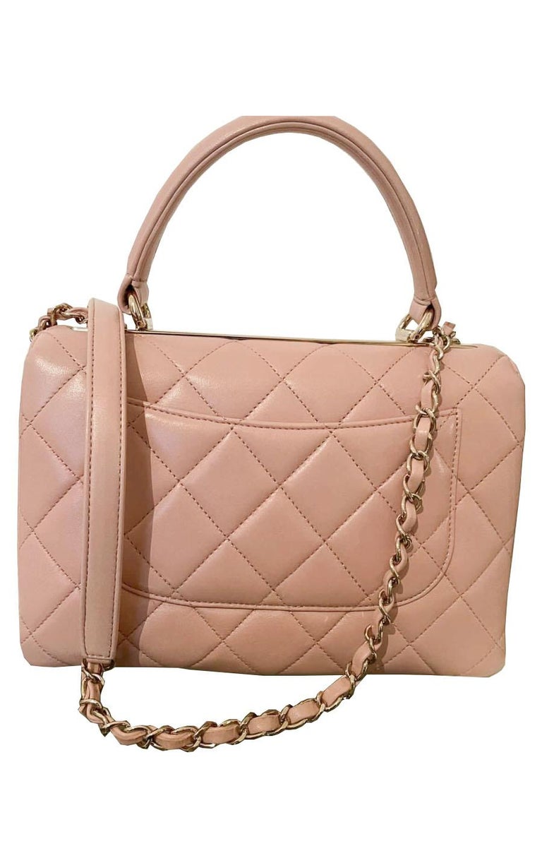 Chanel Trendy Bag Baby Pink Leather Gold Chain - Medium at 1stDibs