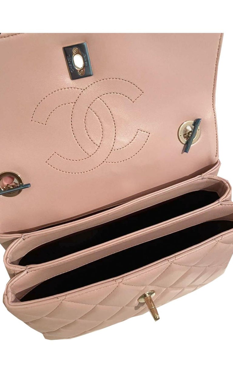 Chanel Trendy Bag Baby Pink Leather Gold Chain - Medium at 1stDibs