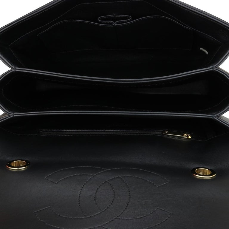 CHANEL Trendy CC Top Handle Bag Medium Black Lambskin with Gold ...