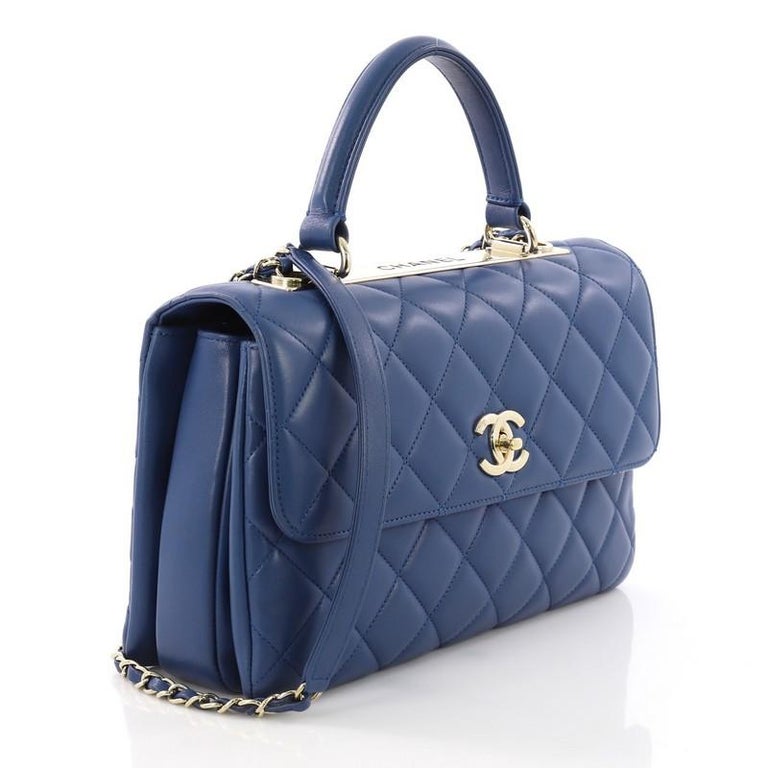 Chanel Trendy CC Top Handle Bag Quilted Lambskin Medium at 1stDibs