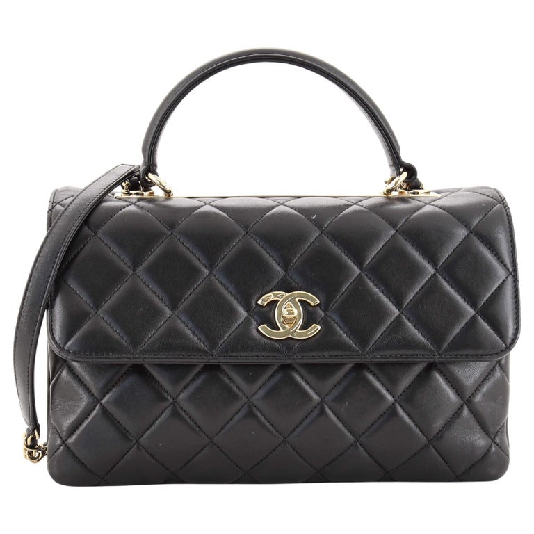 Chanel Trendy CC Top Handle Bag Quilted Lambskin Medium For Sale at 1stDibs