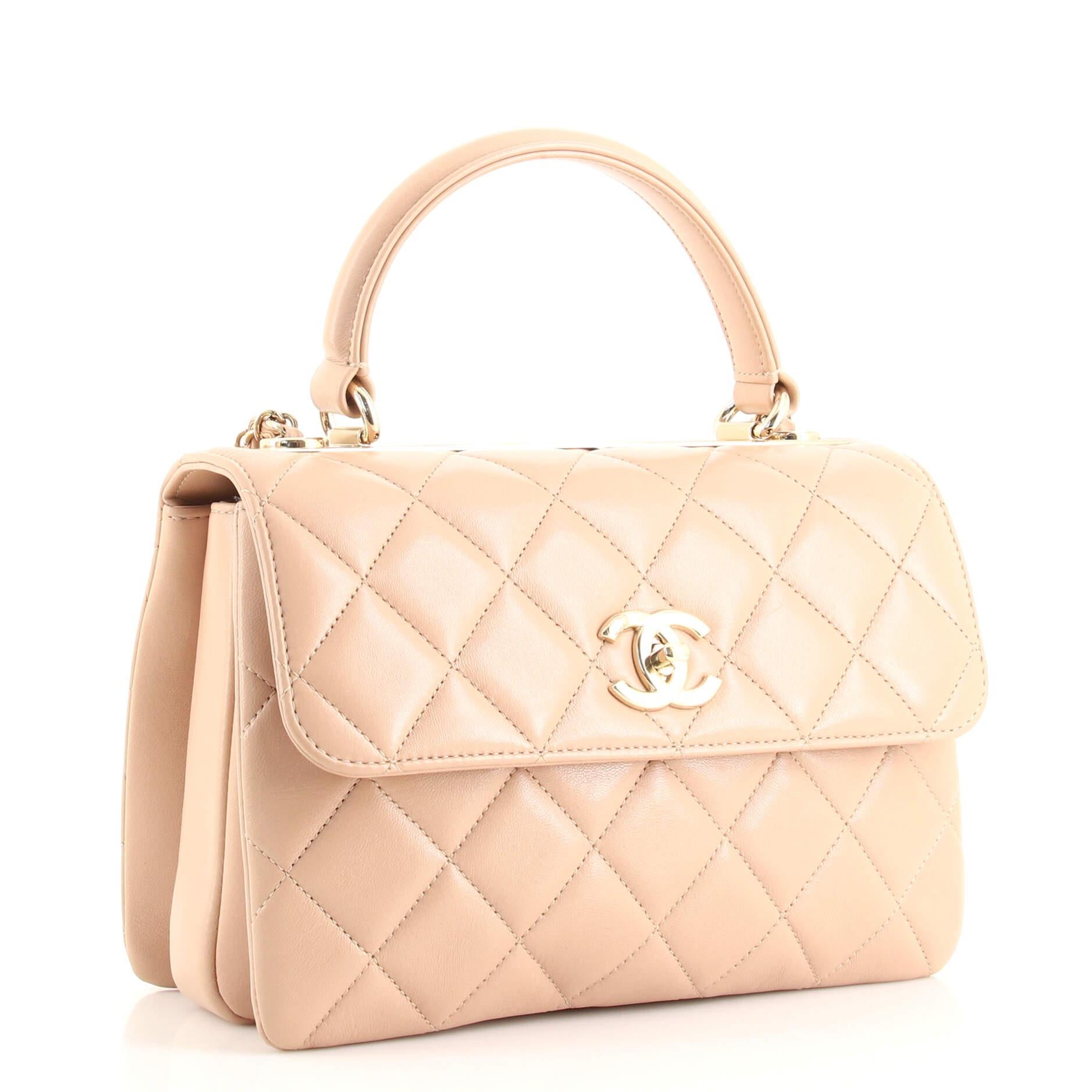 Chanel Trendy CC Top Handle Bag Quilted Lambskin Small at 1stDibs