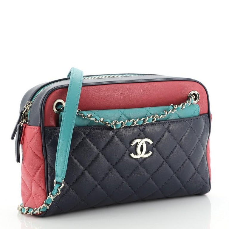 Chanel Tricolor CC Front Pocket Camera Case Quilted Goatskin Medium at ...