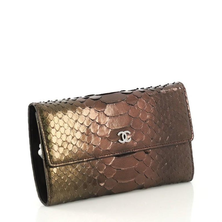 Chanel Trifold Wallet Python Medium at 1stDibs
