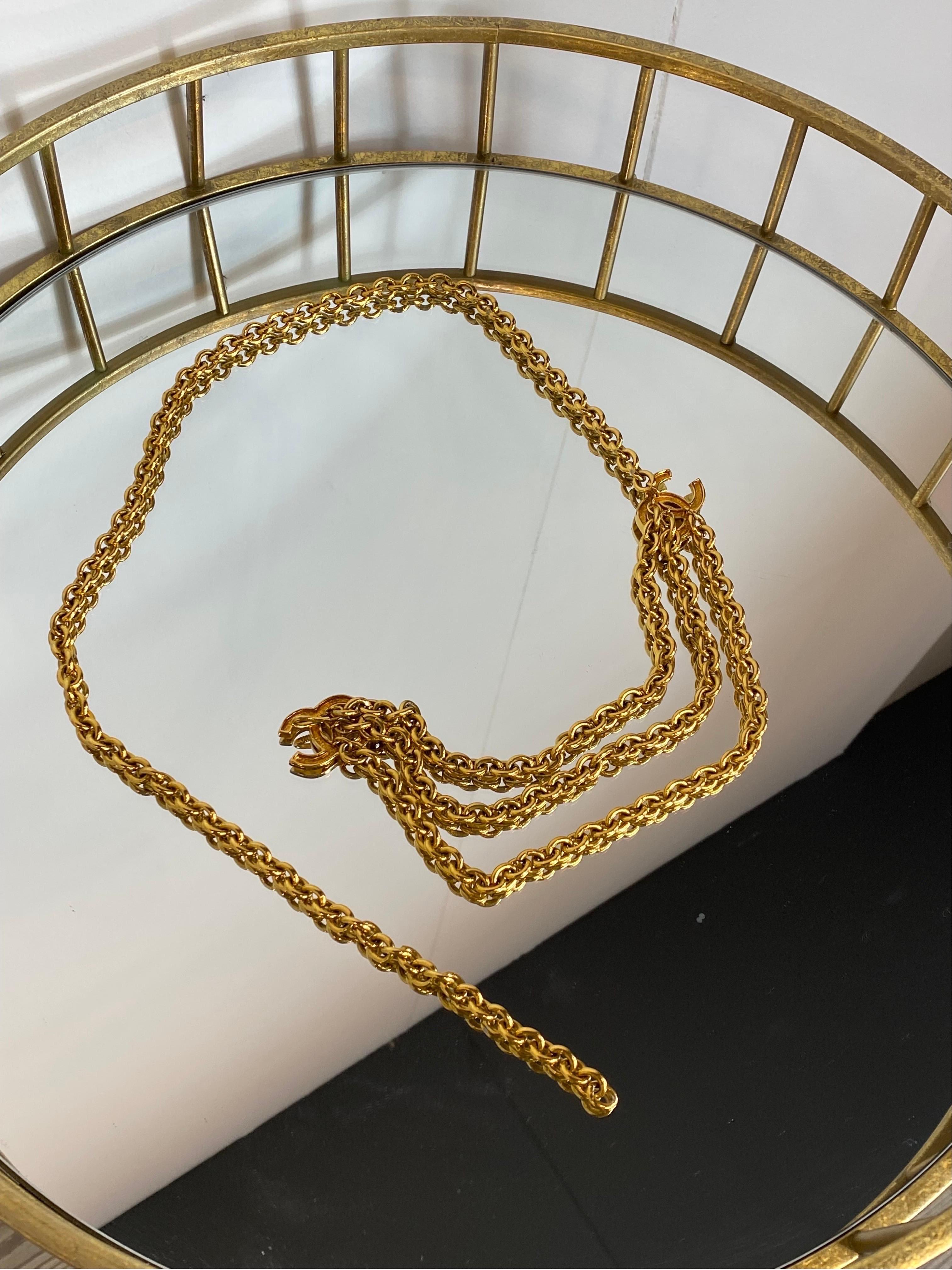 Chanel triple chain CC golden Belt For Sale at 1stDibs