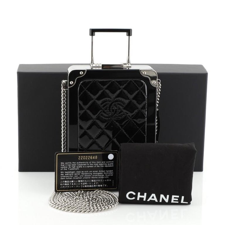 Chanel Trolley Minaudiere Plexiglass and Quilted Patent at 1stDibs