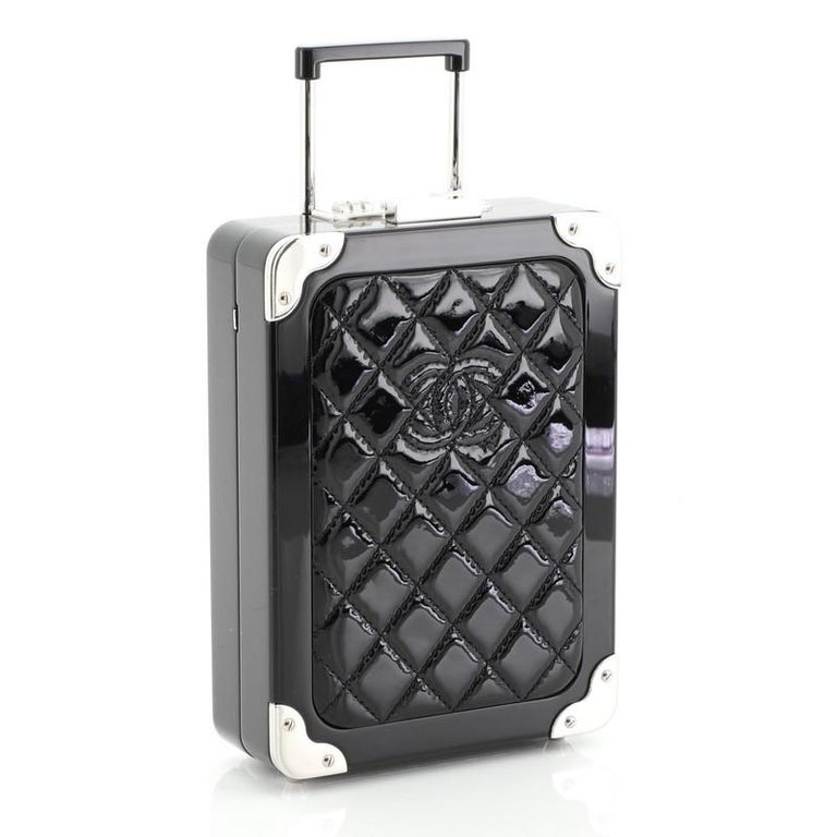 Chanel Trolley Minaudiere Plexiglass and Quilted Patent at 1stDibs