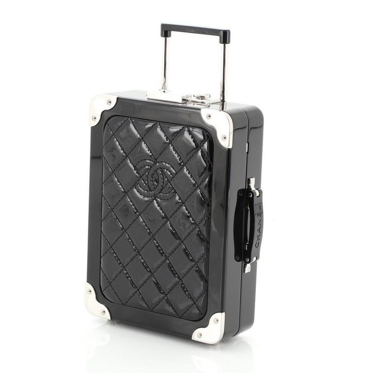 Chanel Trolley Minaudiere Plexiglass and Quilted Patent at 1stDibs