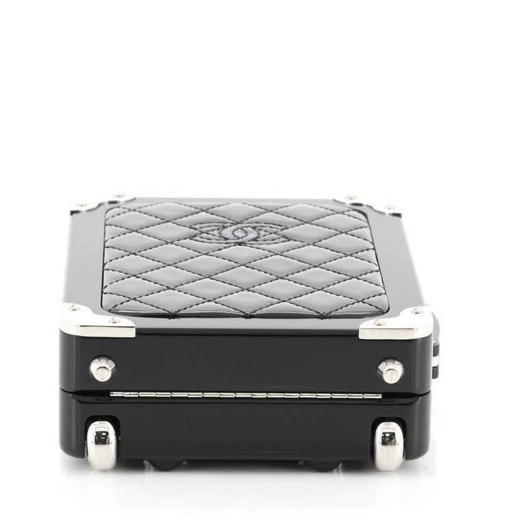 Chanel Trolley Minaudiere Plexiglass and Quilted Patent at 1stDibs