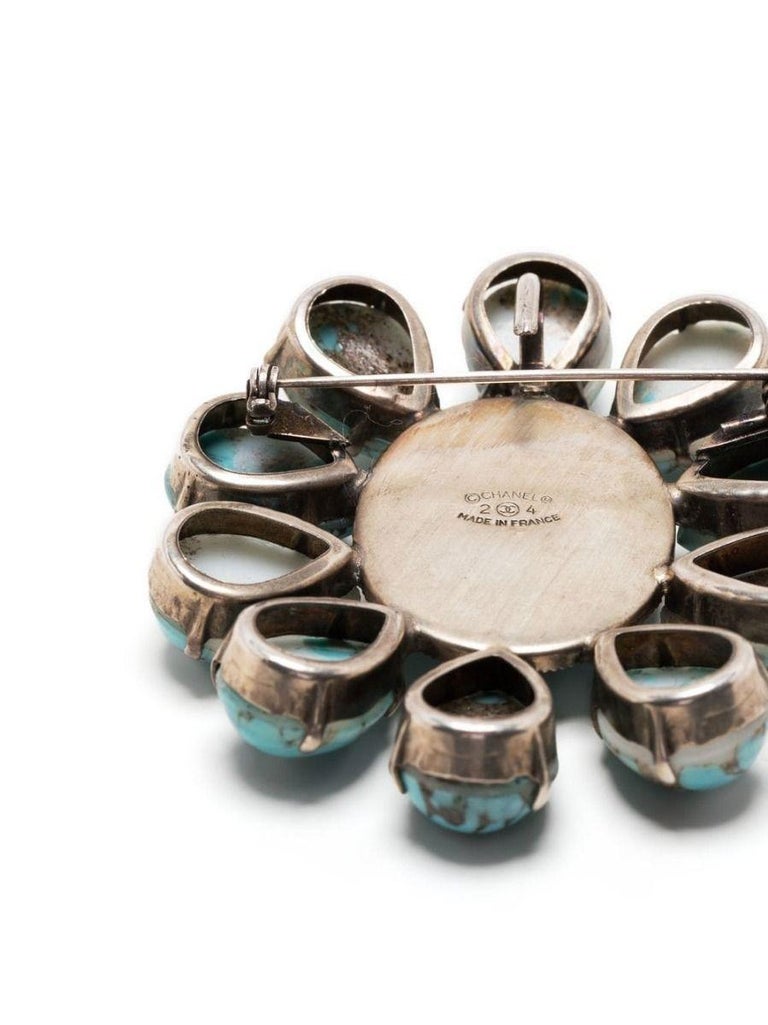 Chanel Turquoise gem stones brooch at 1stDibs