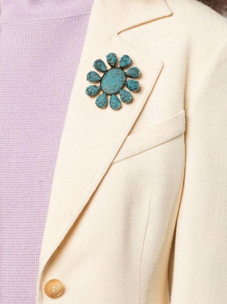 Chanel Turquoise gem stones brooch at 1stDibs