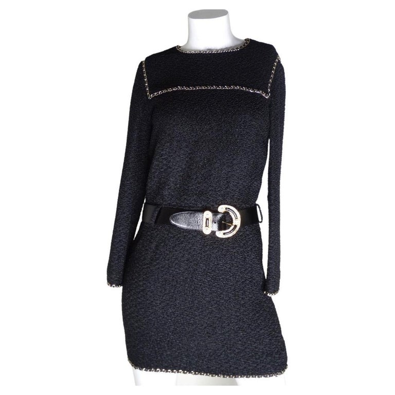Chanel Tweed Belted Dress For Sale at 1stDibs