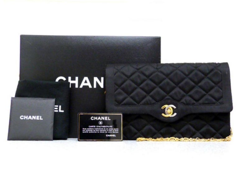 Chanel Two-tone Cc Logo Paris Edition Flap 224337 Black Quilted Satin ...